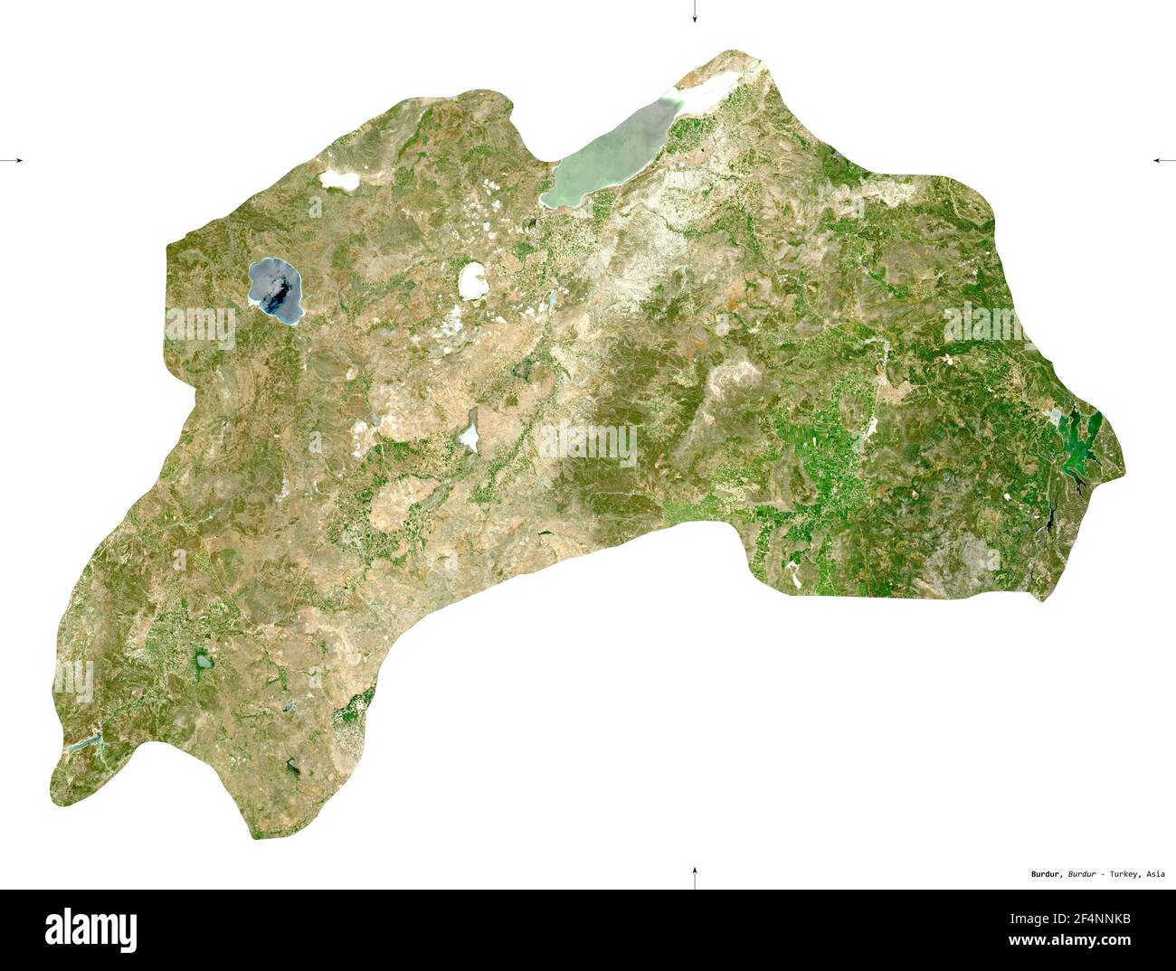 Burdur, province of Turkey. Sentinel-2 satellite imagery. Shape ...