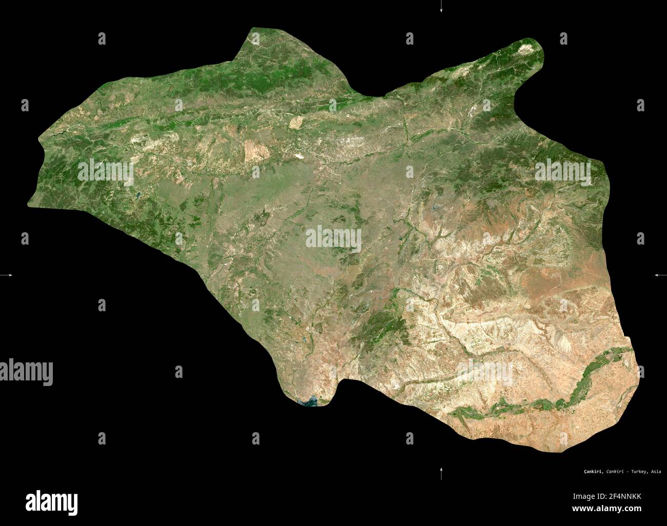 Cankiri, province of Turkey. Sentinel-2 satellite imagery. Shape ...