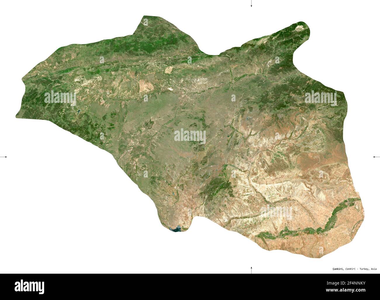 Cankiri, province of Turkey. Sentinel-2 satellite imagery. Shape ...