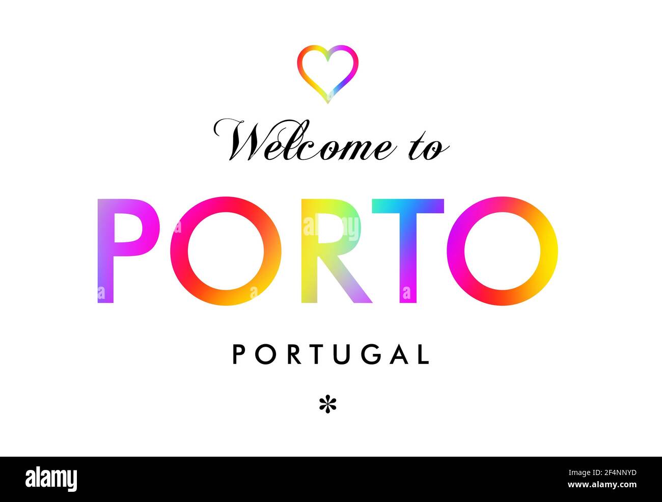 Welcome to Porto Portugal card and letter design in rainbow color Stock ...