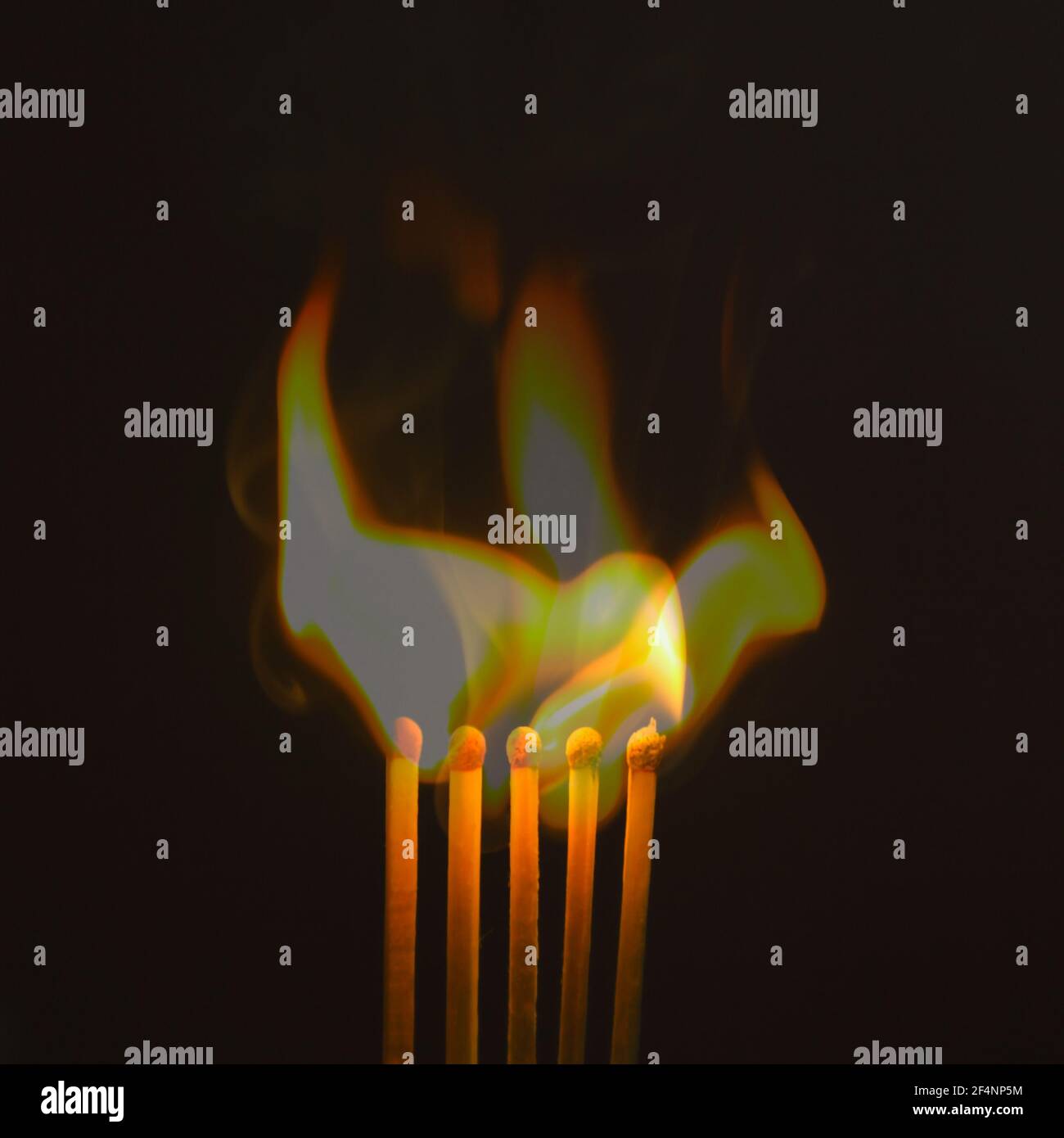 Group of matches on fire Stock Photo - Alamy