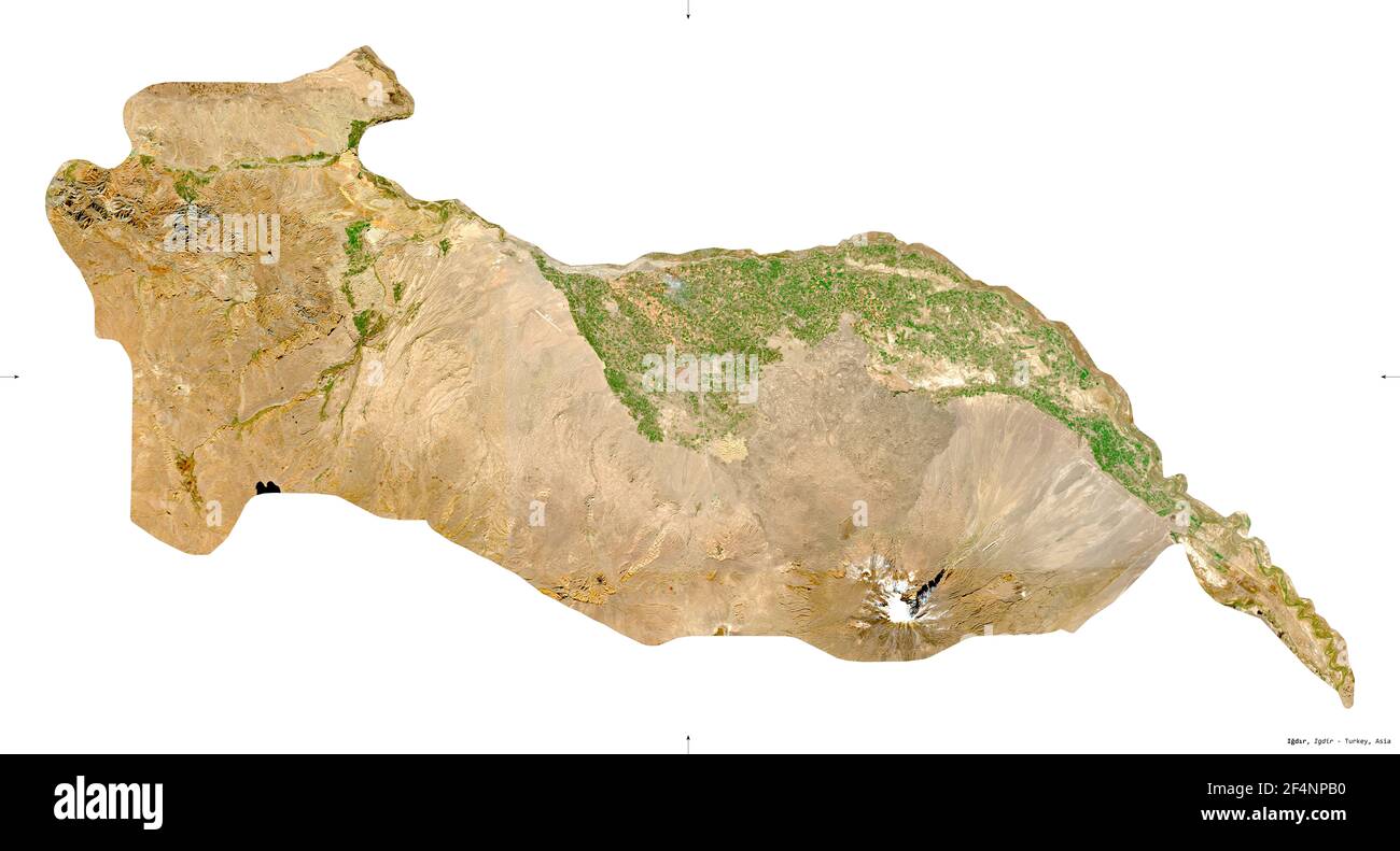 Igdr, province of Turkey. Sentinel-2 satellite imagery. Shape isolated ...