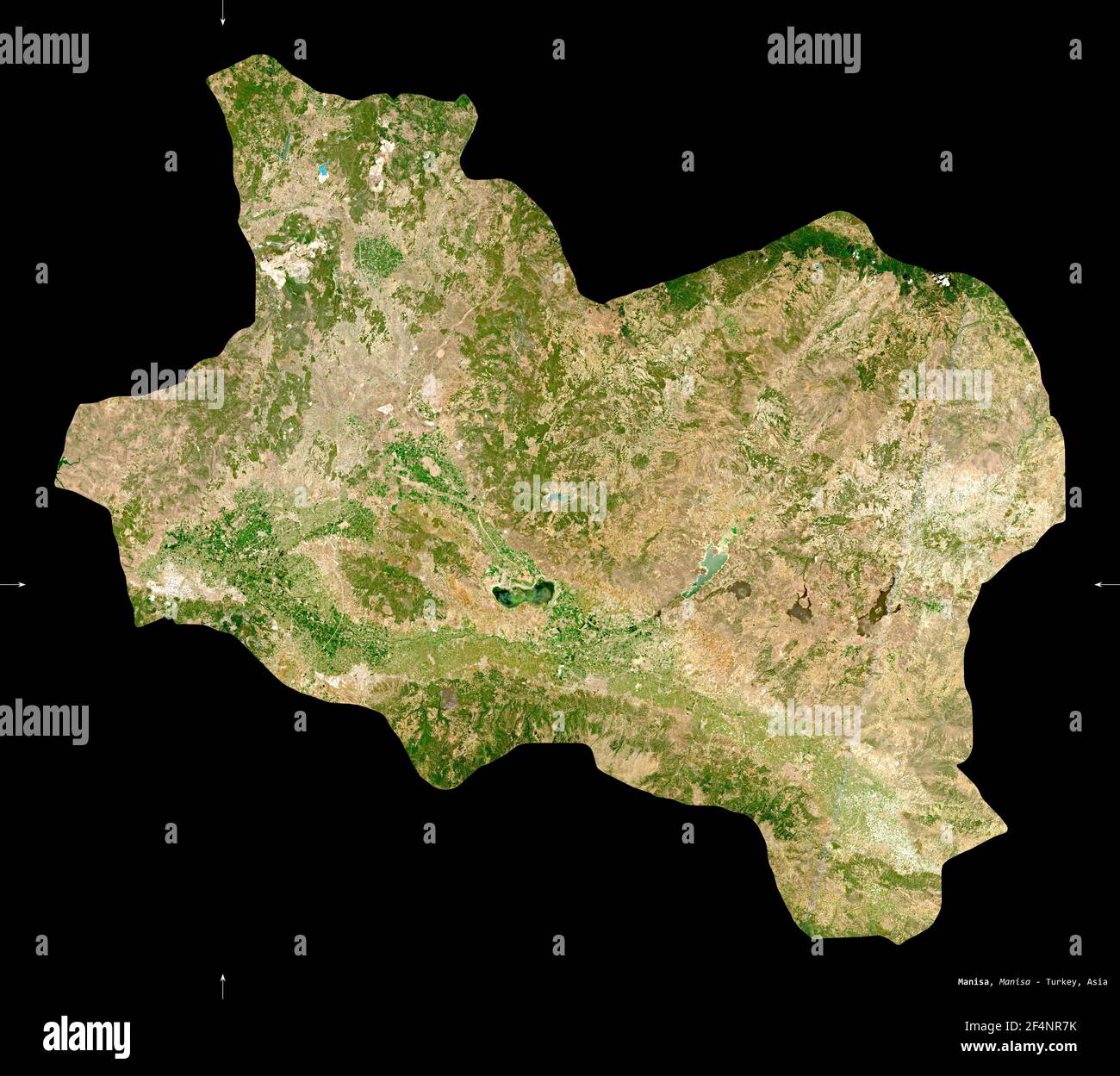 Manisa, province of Turkey. Sentinel-2 satellite imagery. Shape ...