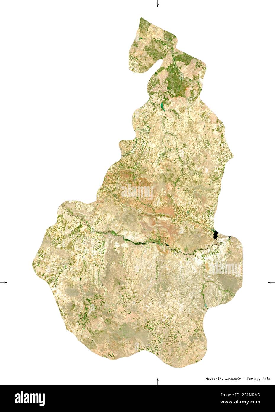 Nevsehir, province of Turkey. Sentinel-2 satellite imagery. Shape ...