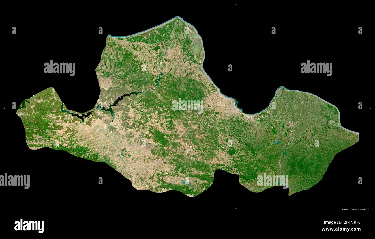 Samsun, province of Turkey. Sentinel-2 satellite imagery. Shape ...