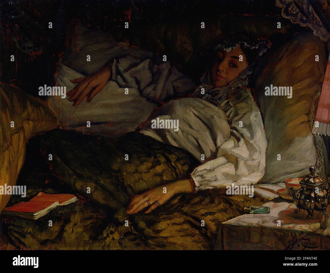 James Tissot - Reclining Lady Stock Photo - Alamy