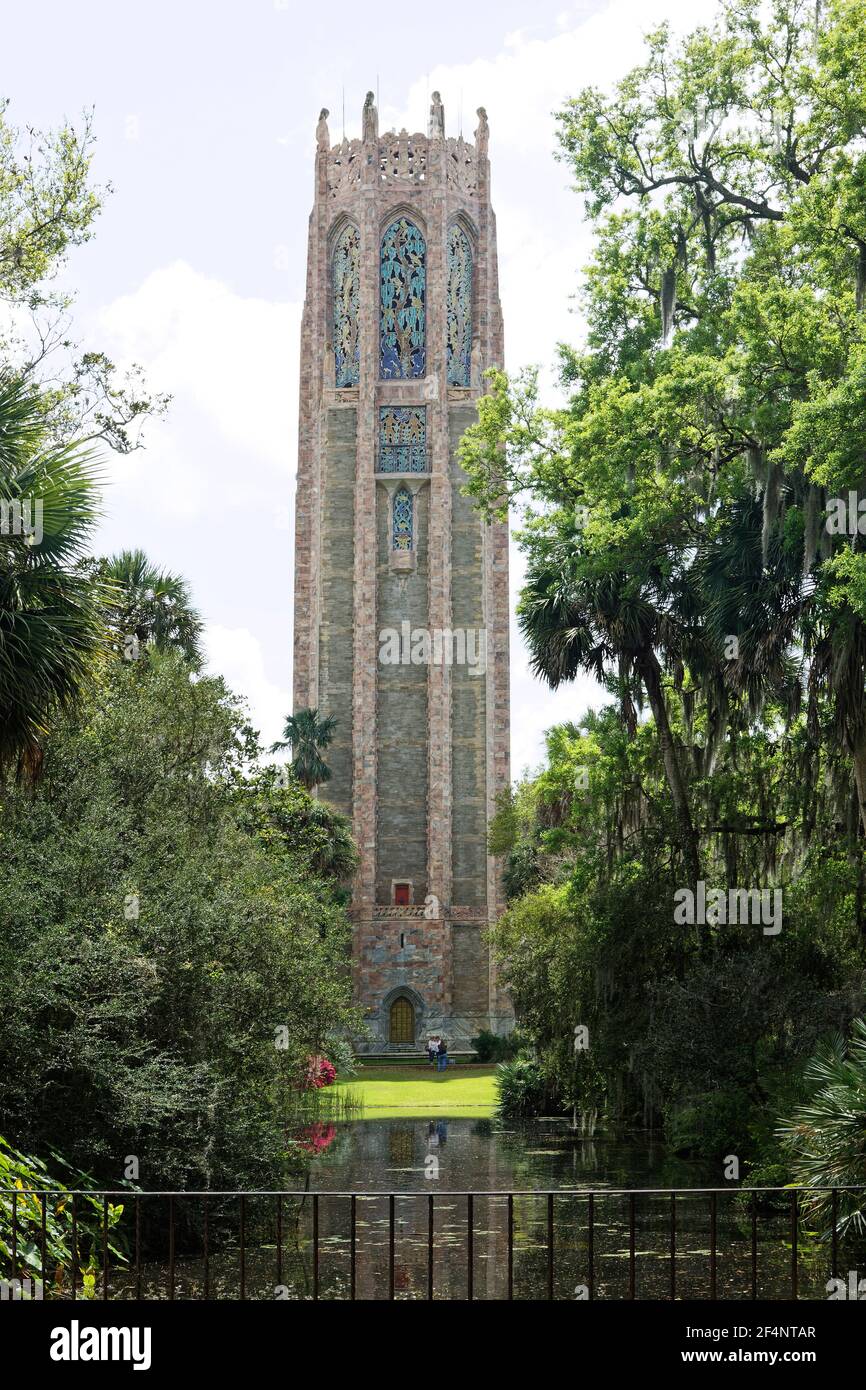 Carillon, Singing Tower, reflecting pool, bell tower, coquina stone ...