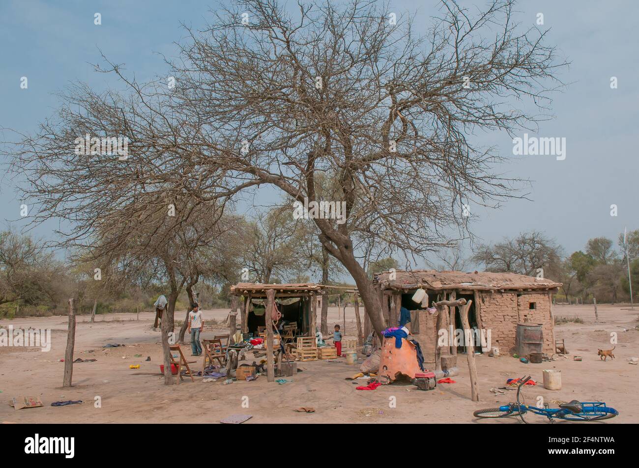 Chaco Province. Argentine. 15-01-2019. Precarious house of indigenous ...