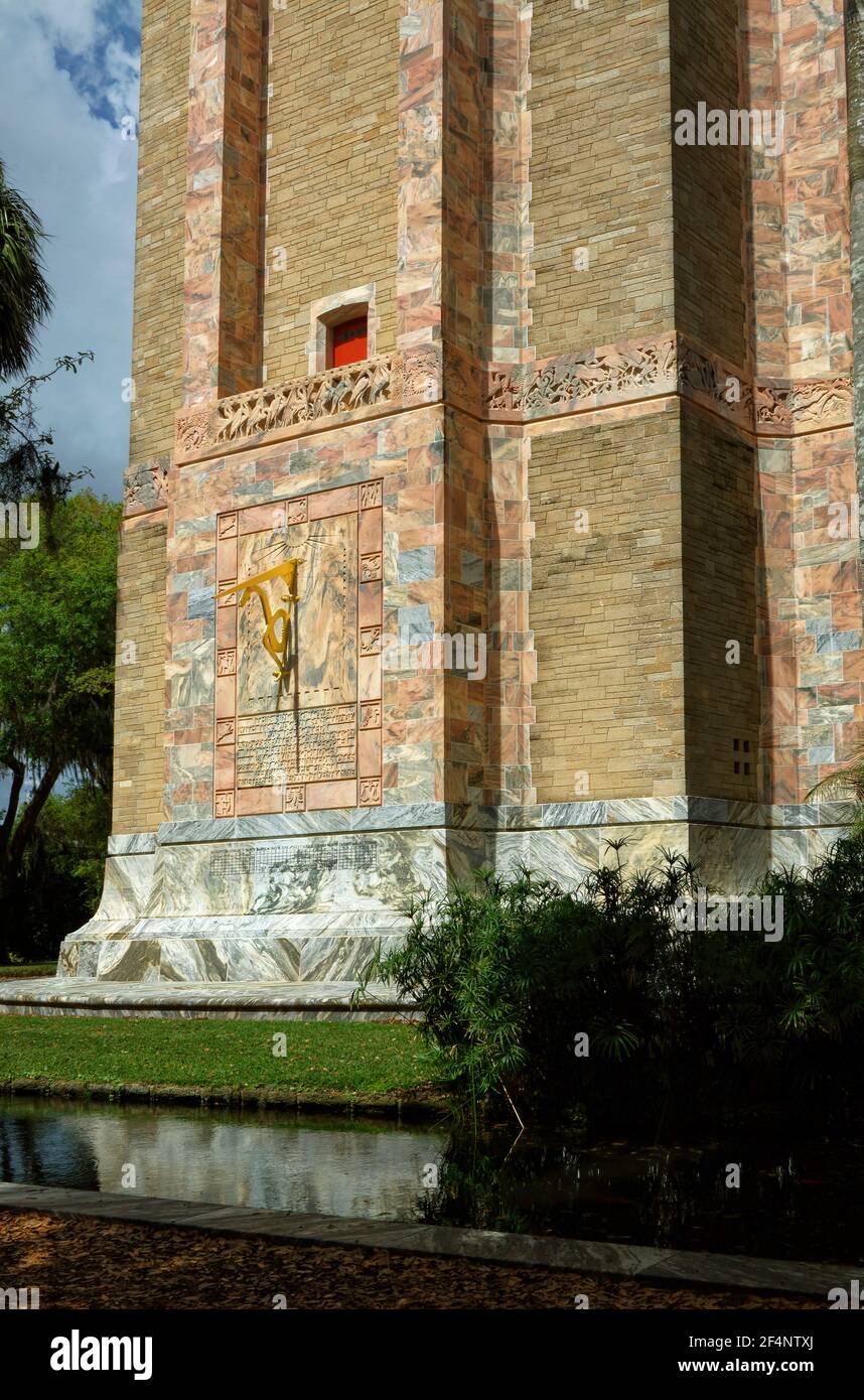 Carillon, Singing Tower, bell tower, coquina stone, marble, golden ...