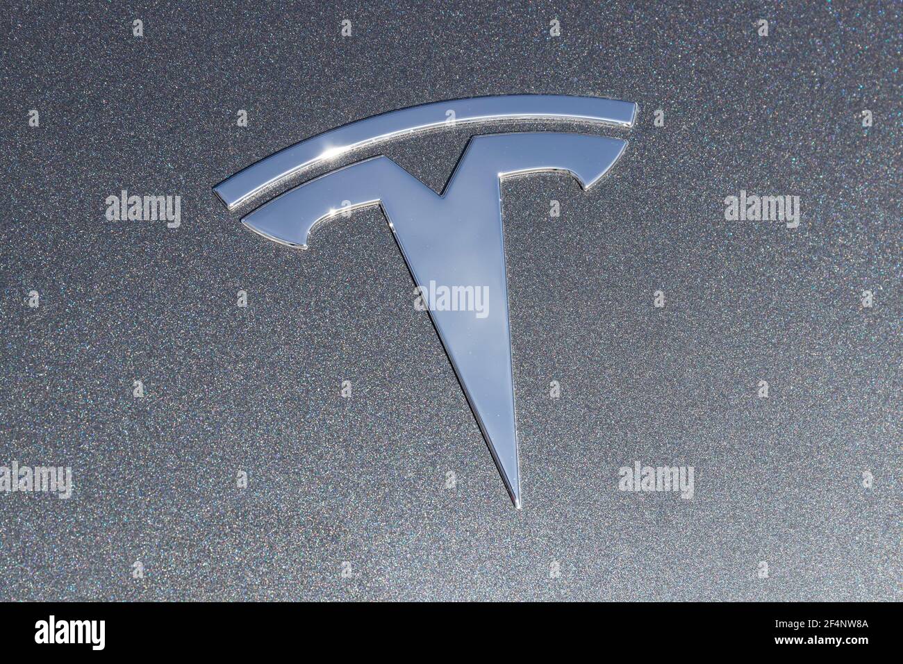 Indianapolis - Circa March 2021: Tesla electric vehicles logo. Tesla ...