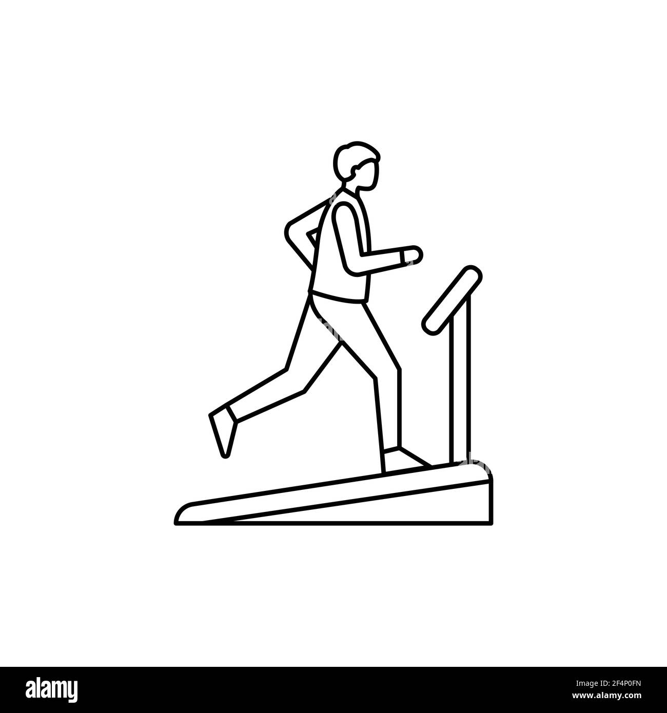 Running on treadmill color line icon. Pictogram for web page, mobile ...