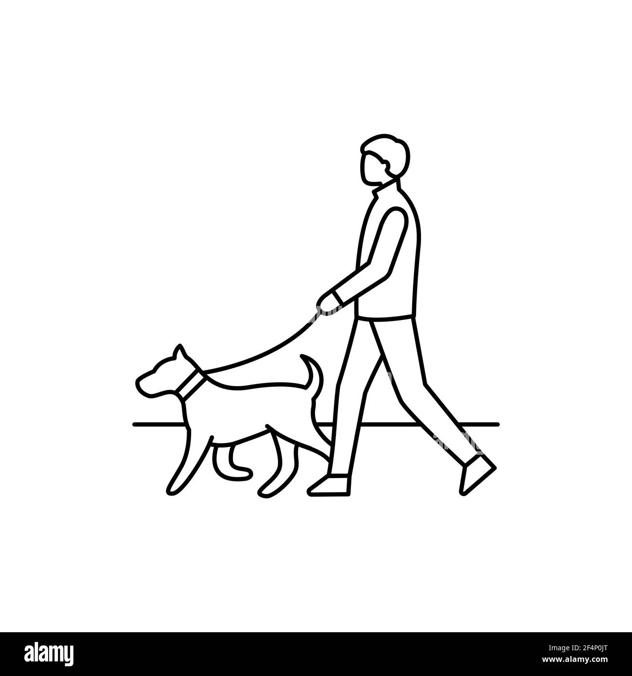 Dog walk color line icon. Pictogram for web page, mobile app, promo. UI ...