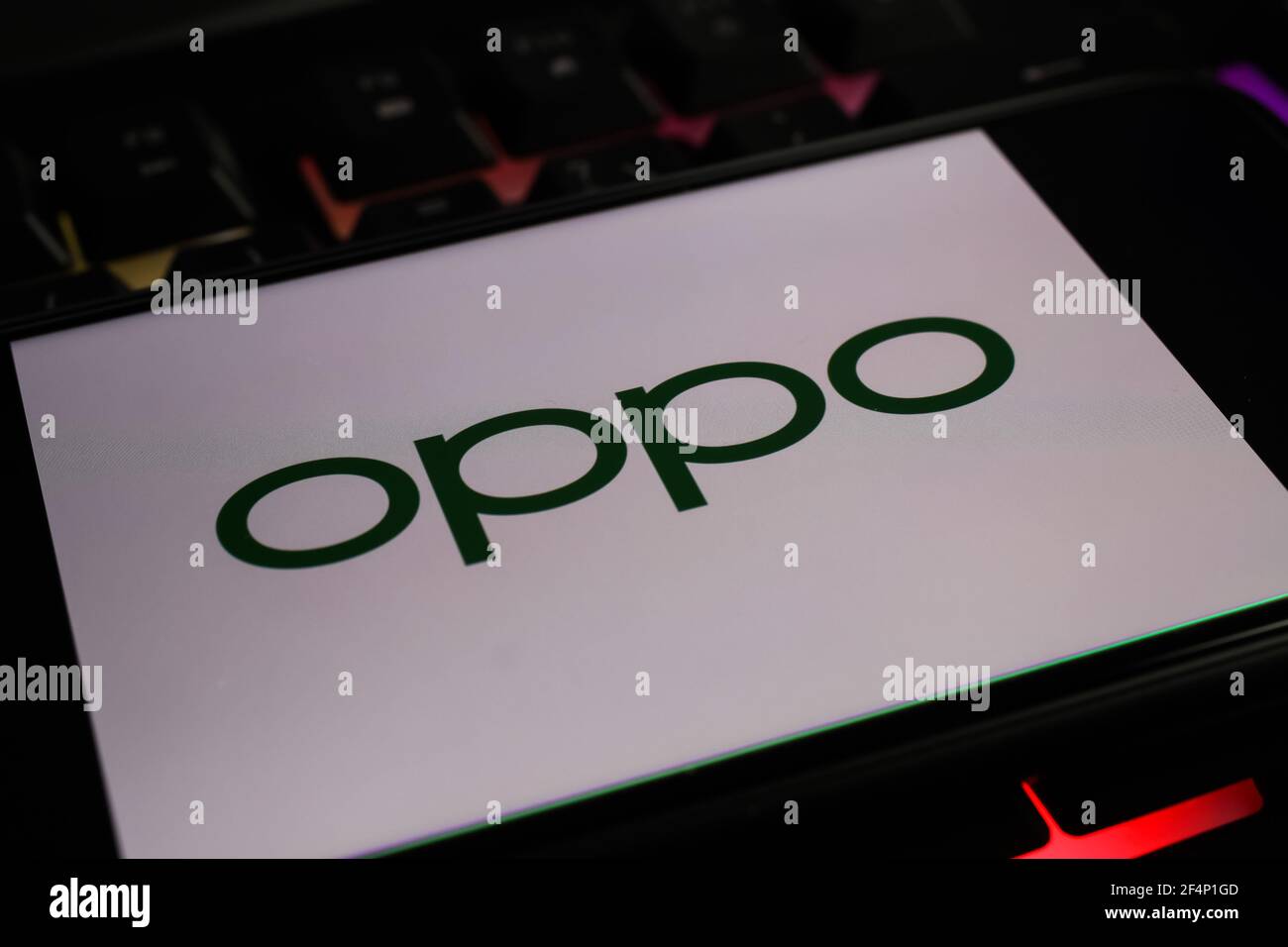 Viersen, Germany - March 1. 2021: Closeup of smartphone screen with ...