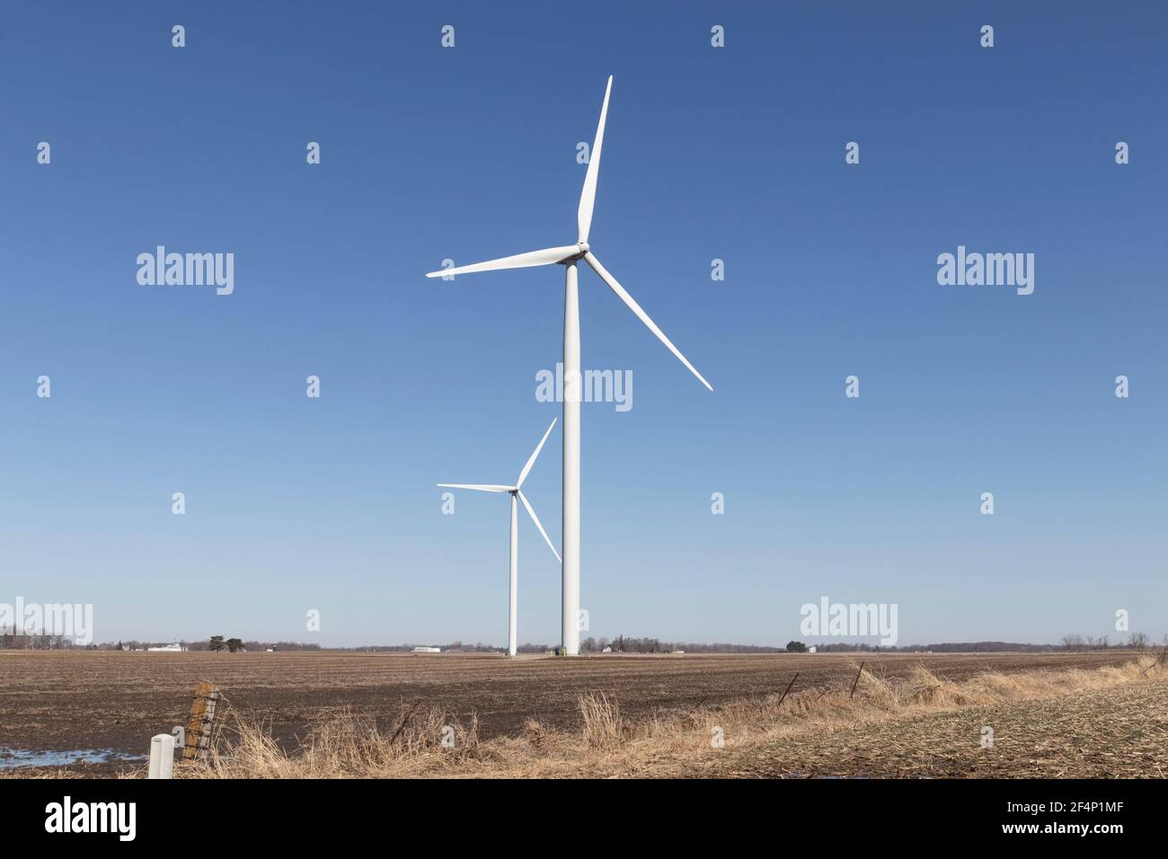 Wind Farm in Central Indiana. Wind and Solar Green Energy areas are ...