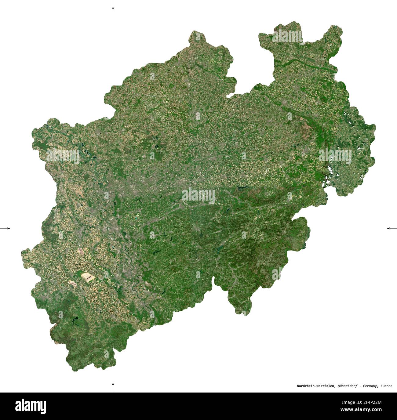 Nordrhein-Westfalen, state of Germany. Sentinel-2 satellite imagery ...