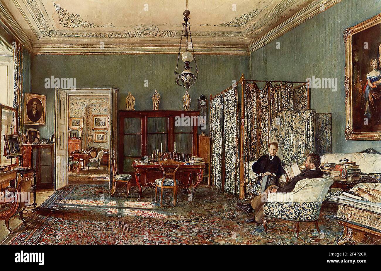 Rudolf Von Alt - Morning Room Palais Lanckoronski Vienn 1881 Stock ...