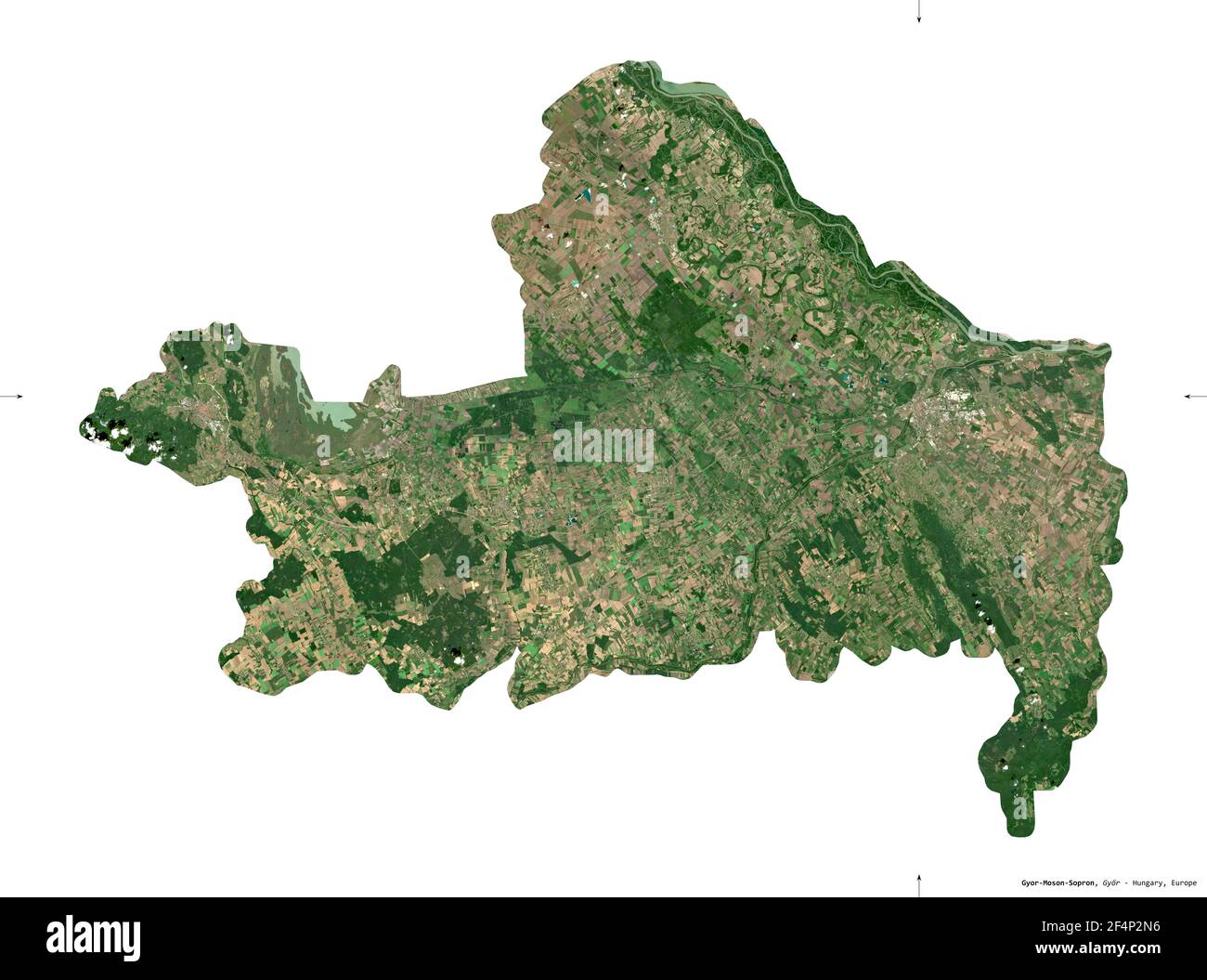 Gyor-Moson-Sopron, county of Hungary. Sentinel-2 satellite imagery ...