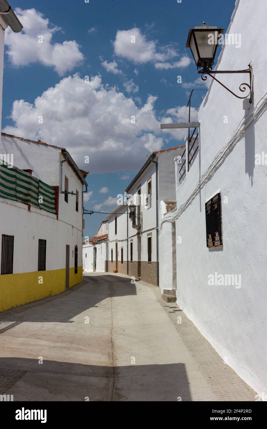 Village in the Andalusian countryside with a cloudy sky in Spain Stock ...
