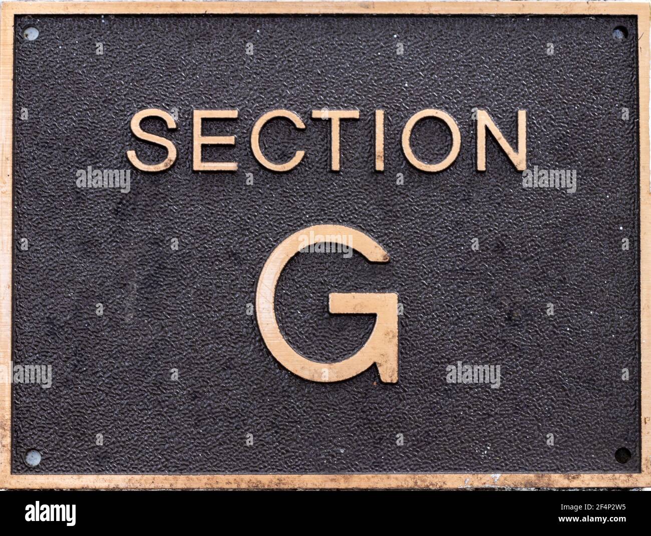 Section G sign Stock Photo - Alamy