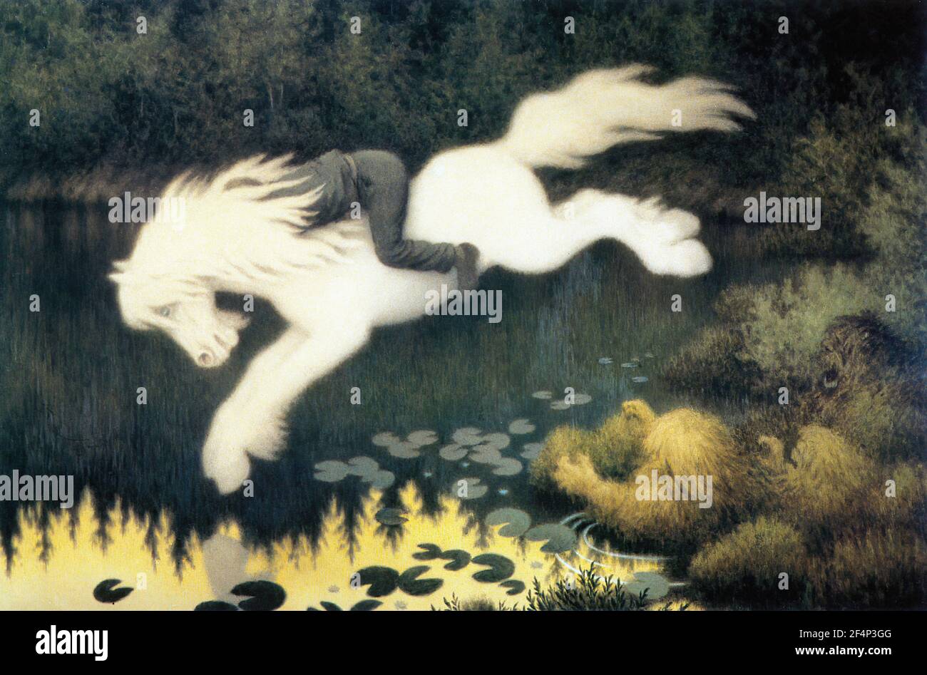 Theodor Kittelsen - Gutt Hvit Hest Stock Photo - Alamy
