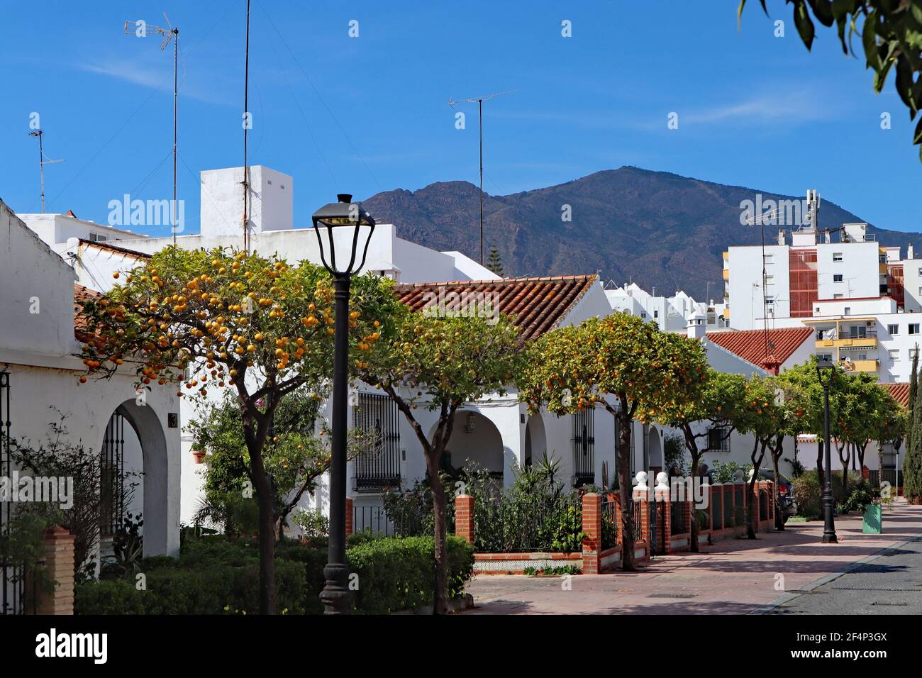 The old historic streets of Estepona on the Costa Del Sol in Spain ...