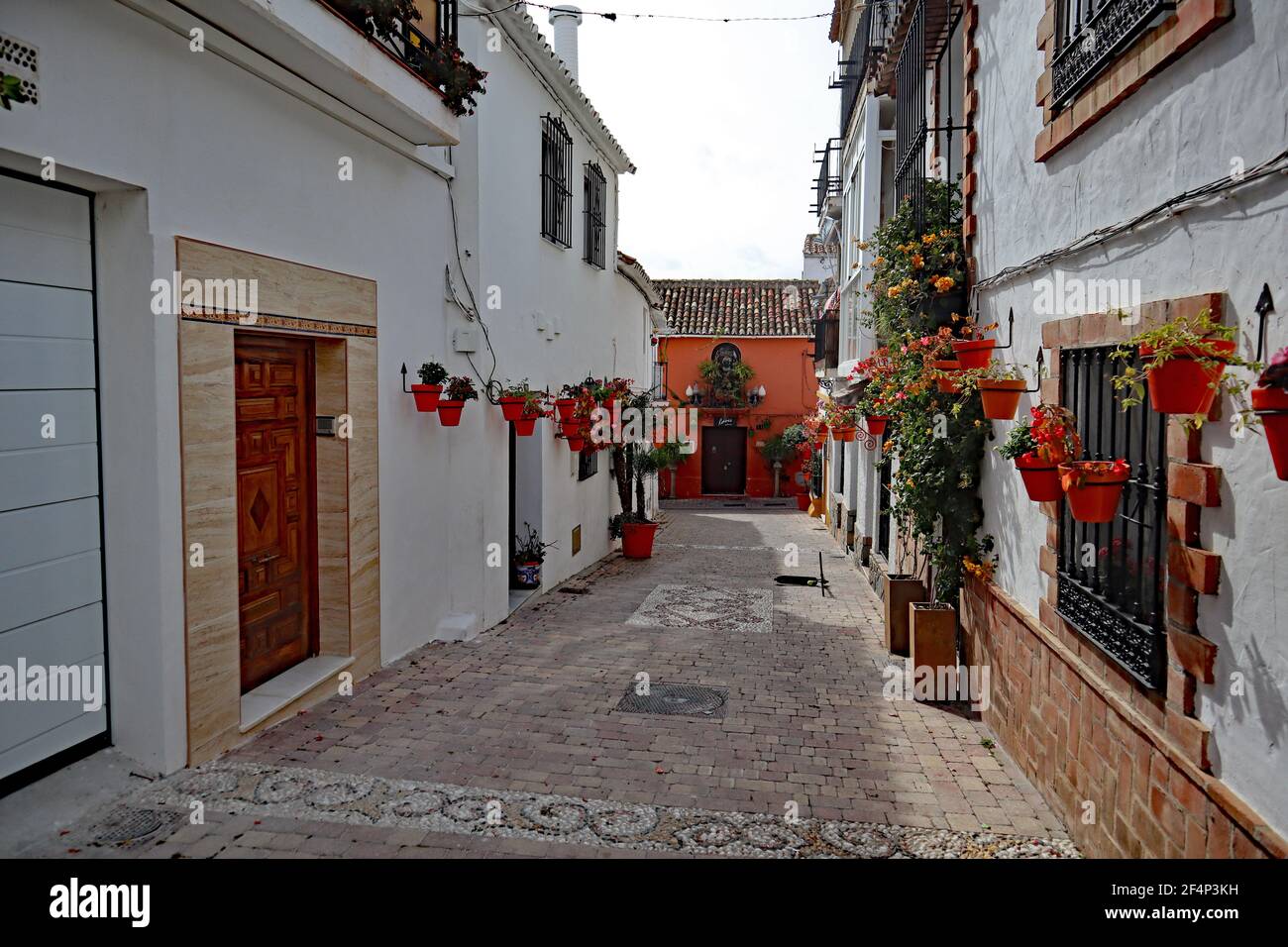 The old historic streets of Estepona on the Costa Del Sol in Spain ...