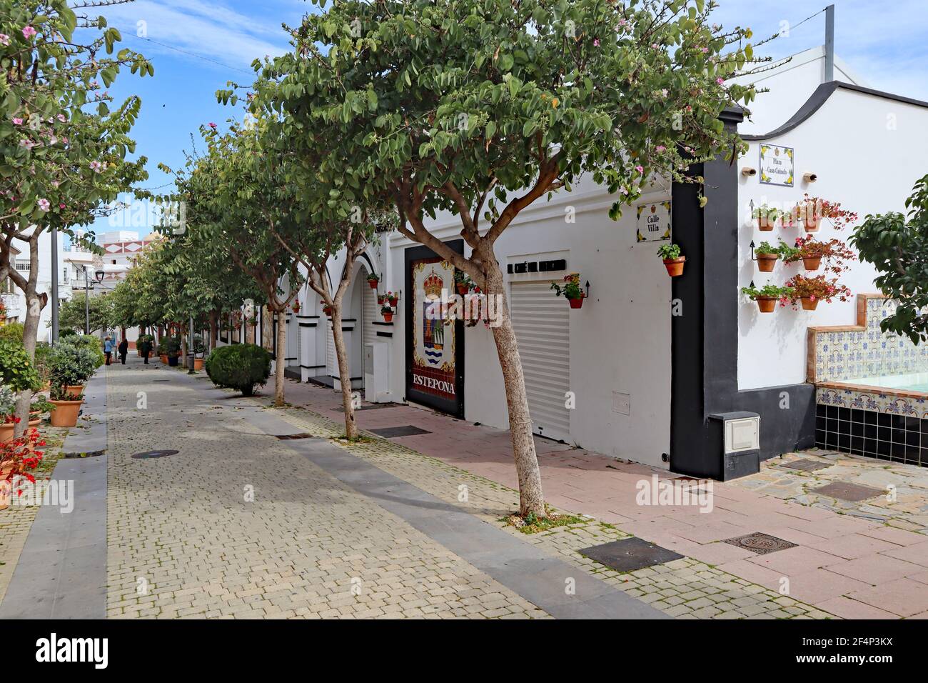 The old historic streets of Estepona on the Costa Del Sol in Spain ...