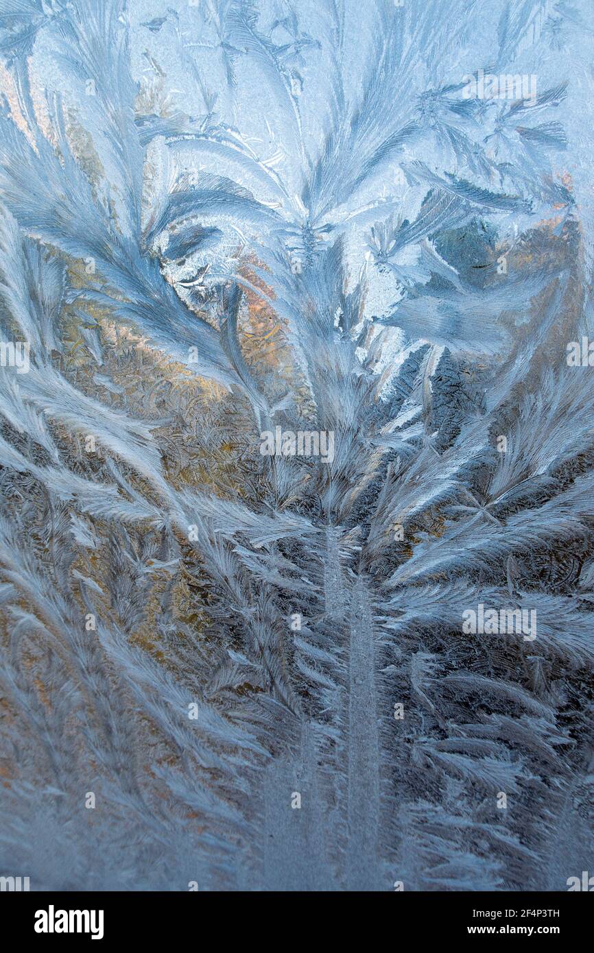 patterns formed on frozen window pane Stock Photo - Alamy