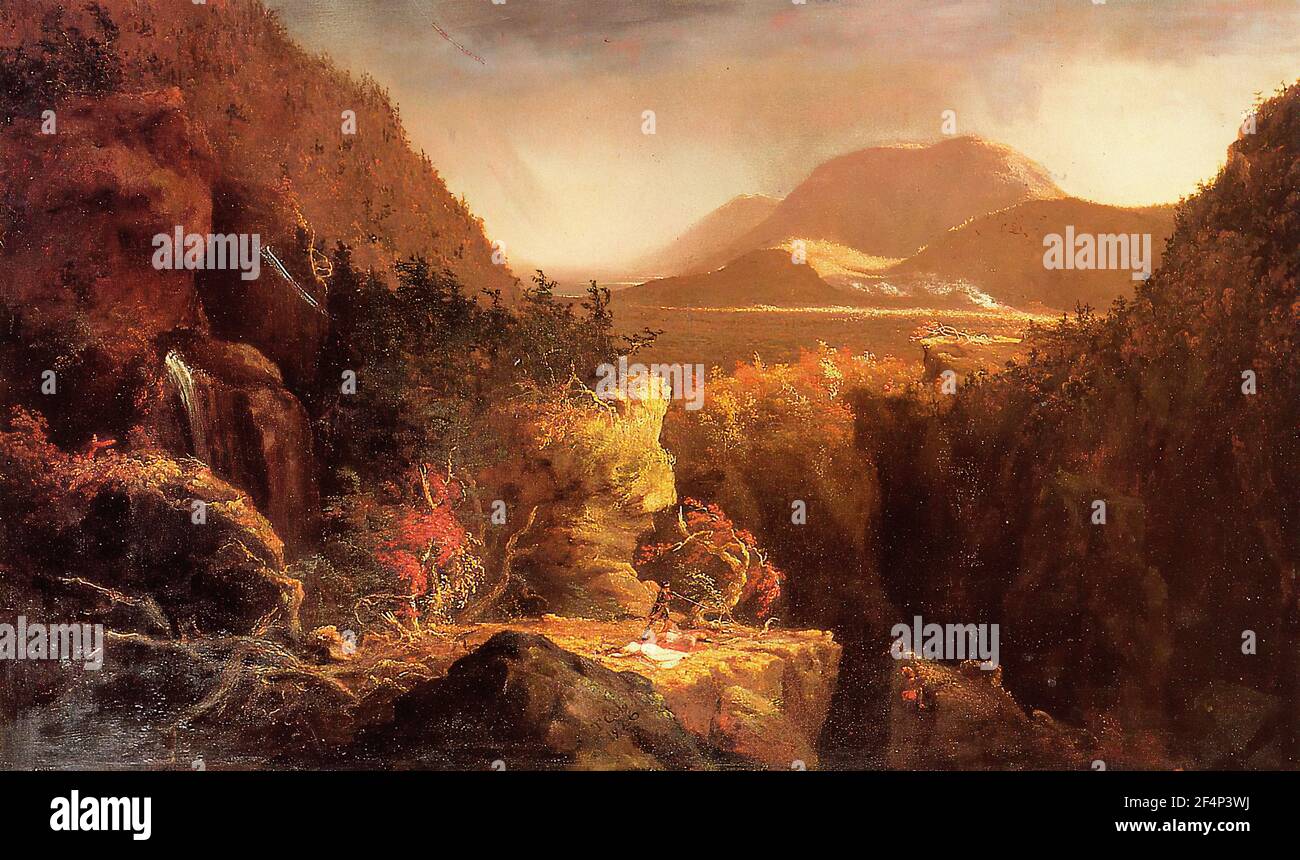 Thomas Cole - Landscape with Figures Scene Last Mohicans 1826 Stock ...