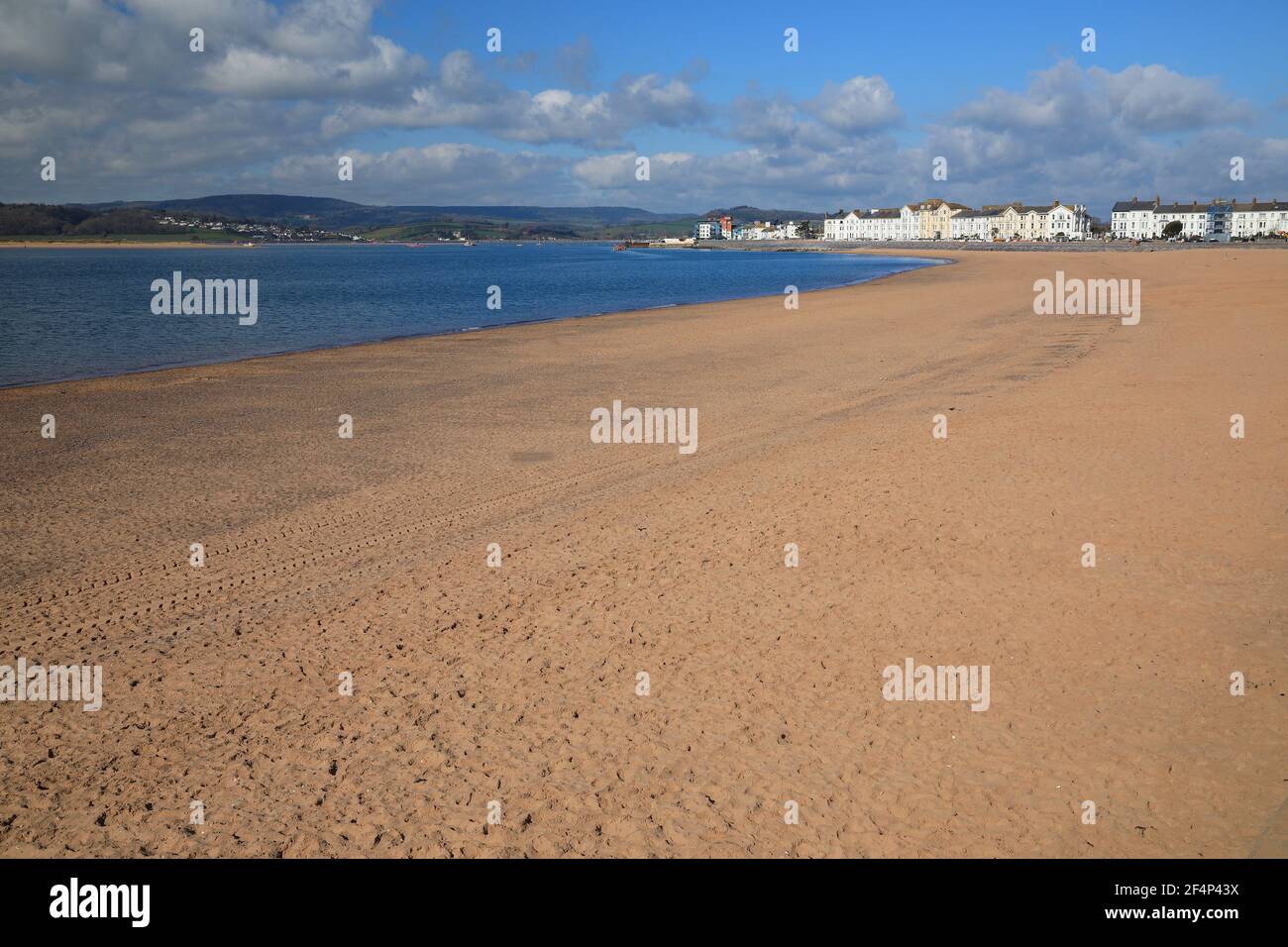 Exmouth seafront, view towards Dawlish Warren, East Devon, England, UK ...
