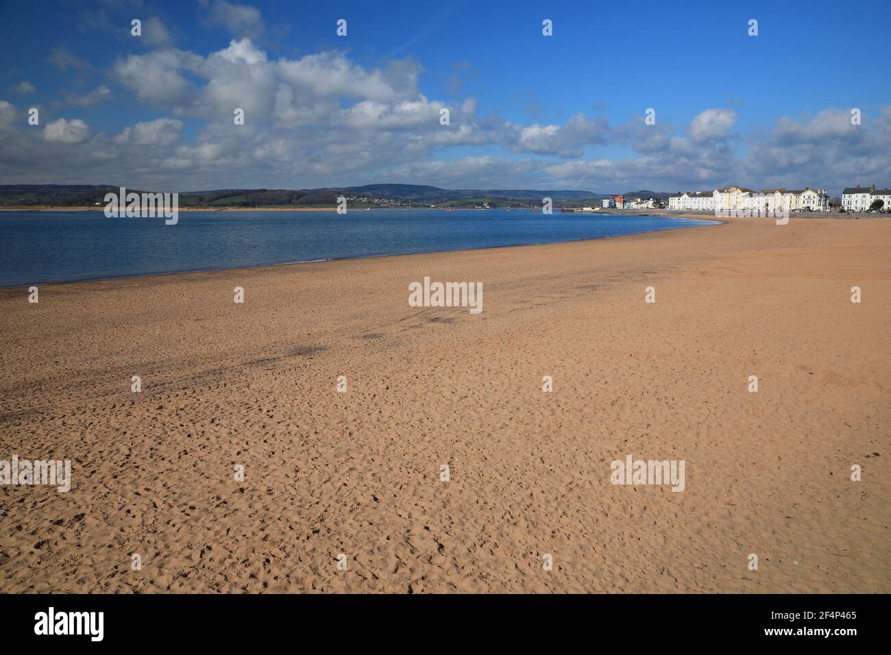 Exmouth seafront, view towards Dawlish Warren, East Devon, England, UK ...