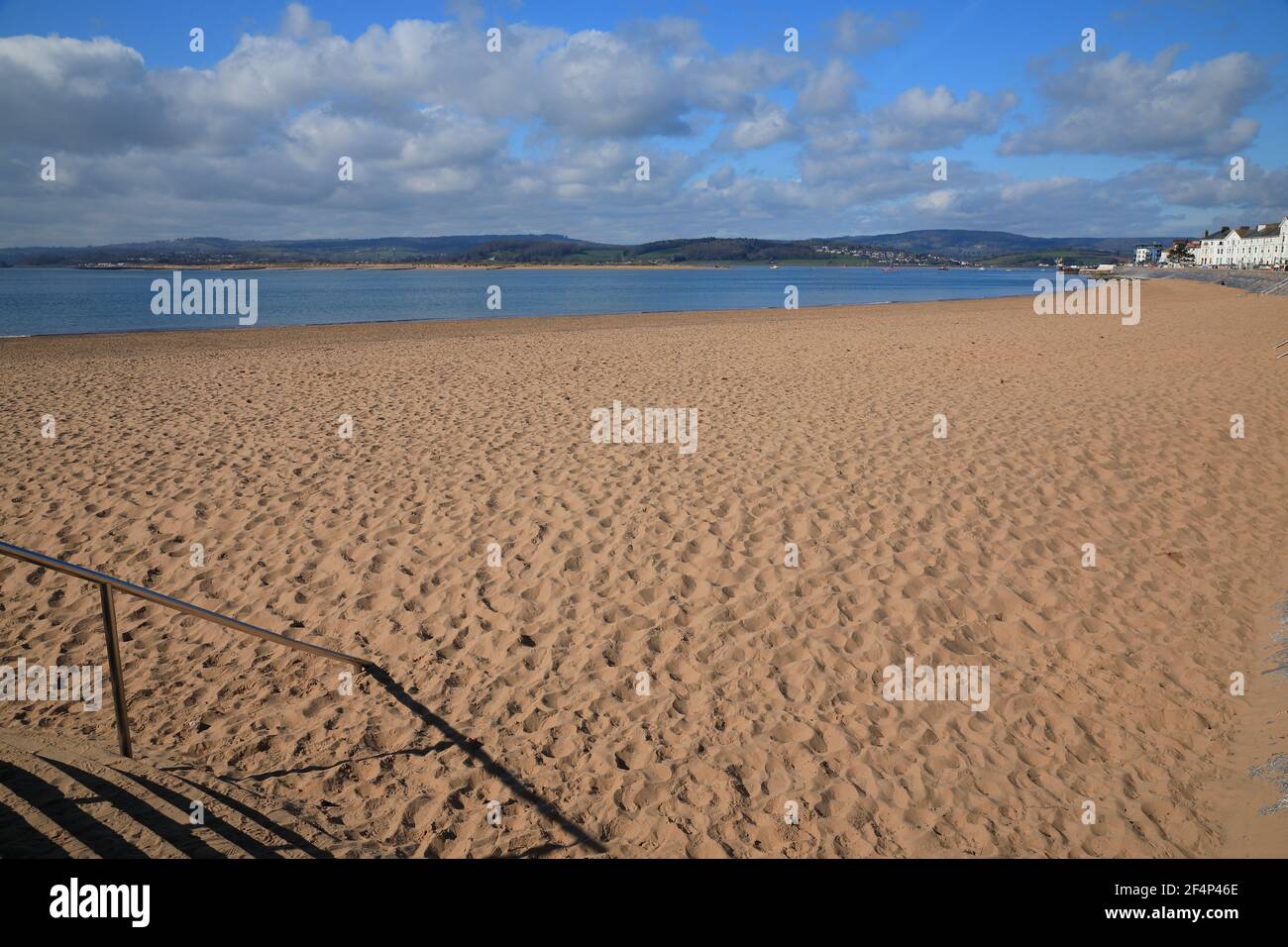 Exmouth seafront, view towards Dawlish Warren, East Devon, England, UK ...