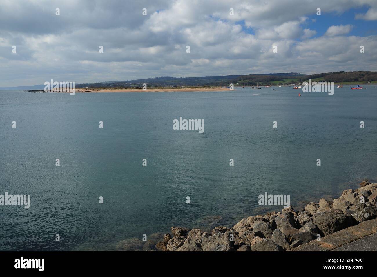 Exmouth seafront, view towards Dawlish Warren, East Devon, England, UK ...