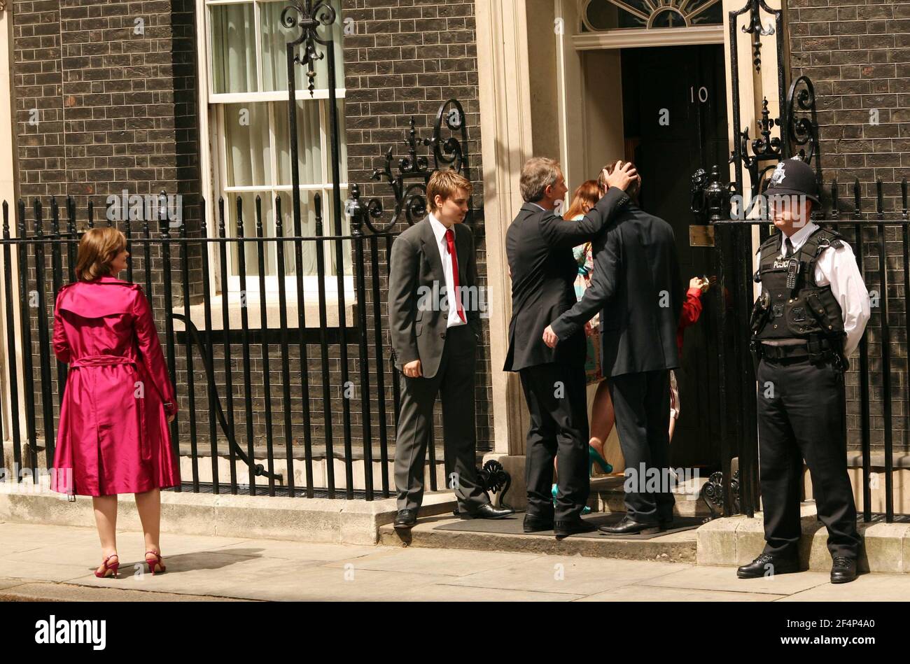 The Blair Family on their last day leaving Downing street. pic David ...