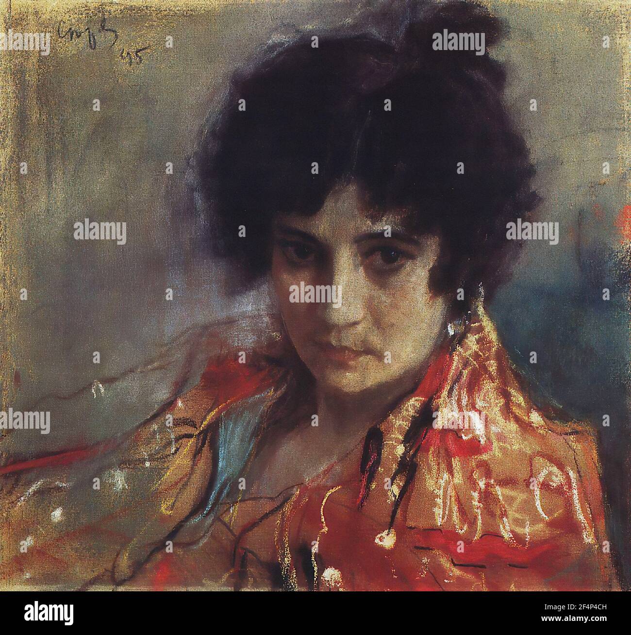 Valentin Serov - Portrait an Unknown 1895 Stock Photo - Alamy