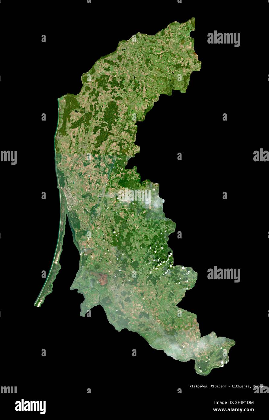 Klaipedos, county of Lithuania. Sentinel-2 satellite imagery. Shape ...