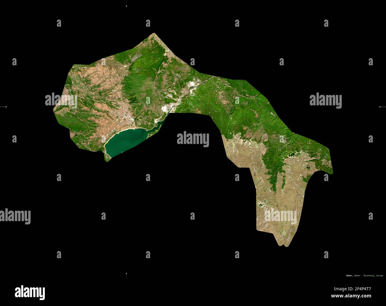 Debar, municipality of Macedonia. Sentinel-2 satellite imagery. Shape ...