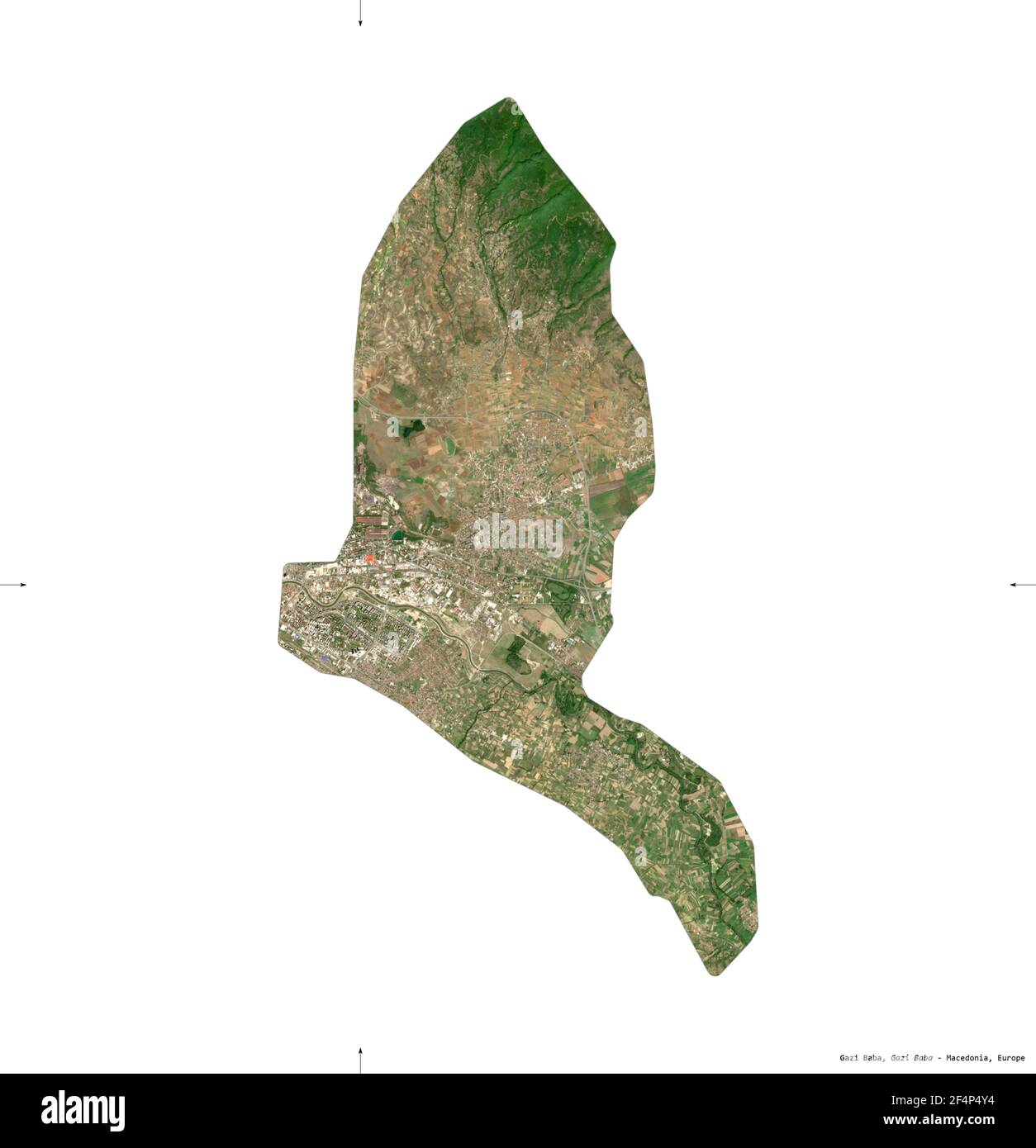 Gazi Baba, municipality of Macedonia. Sentinel-2 satellite imagery ...