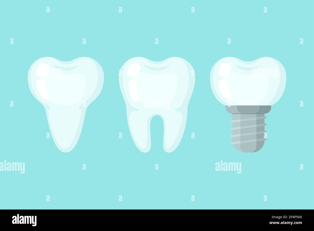 Cute teeth colorful vector set with different tooth form Stock Vector ...