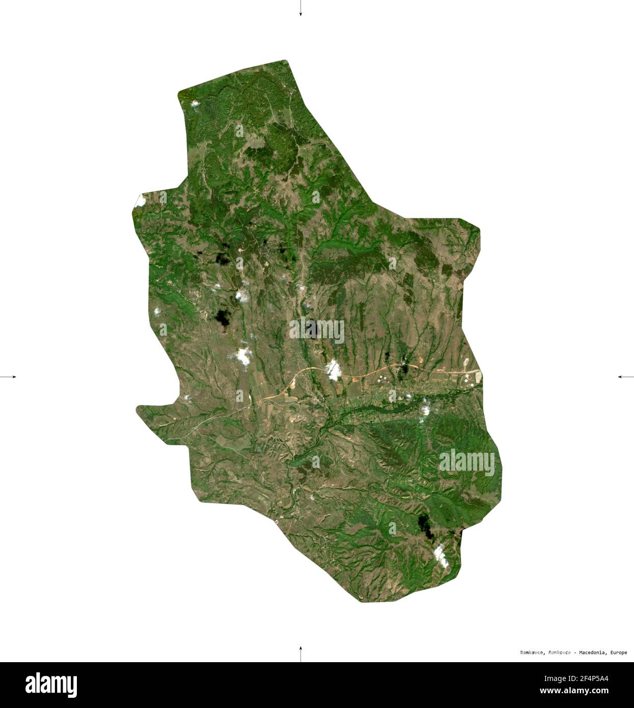 Rankovce, municipality of Macedonia. Sentinel-2 satellite imagery ...