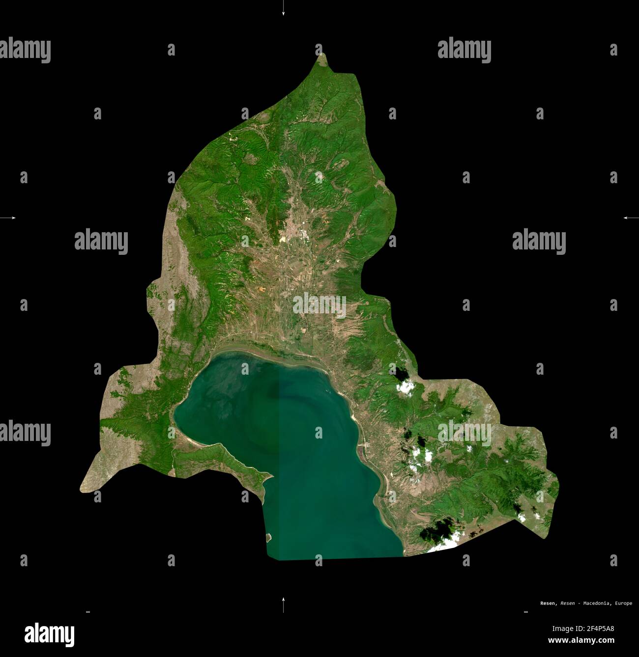 Resen, municipality of Macedonia. Sentinel-2 satellite imagery. Shape ...