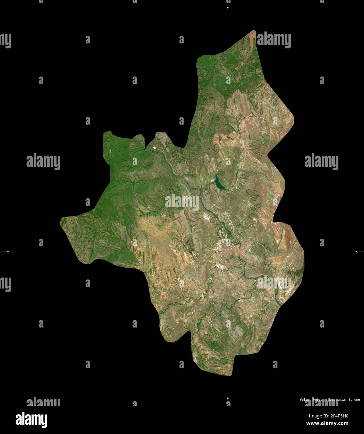 Veles, municipality of Macedonia. Sentinel-2 satellite imagery. Shape ...