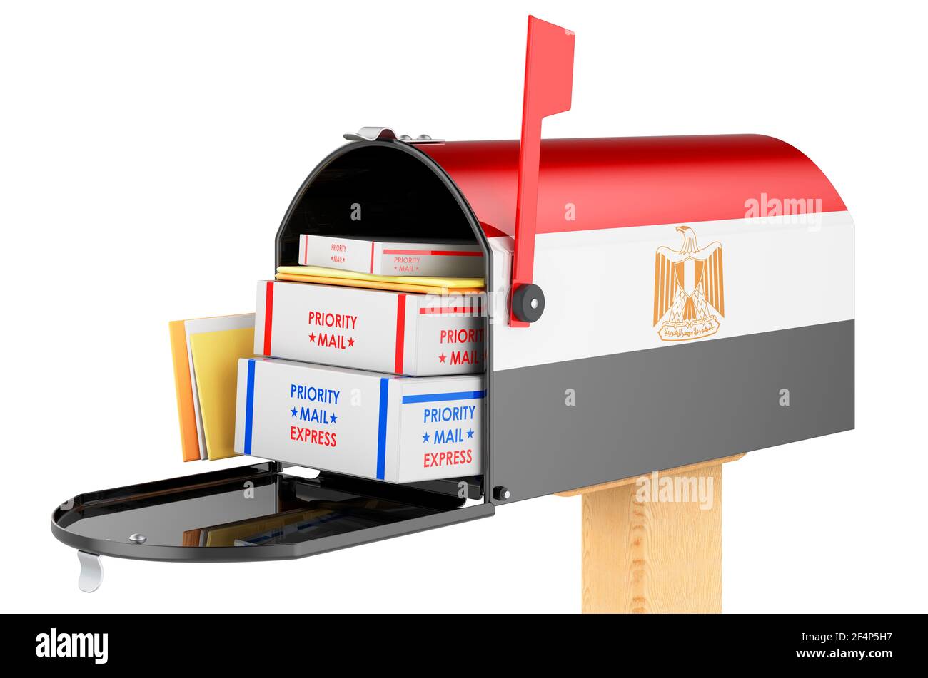 Mailbox with Egyptian flag with parcels, envelopes inside. Shipping in ...
