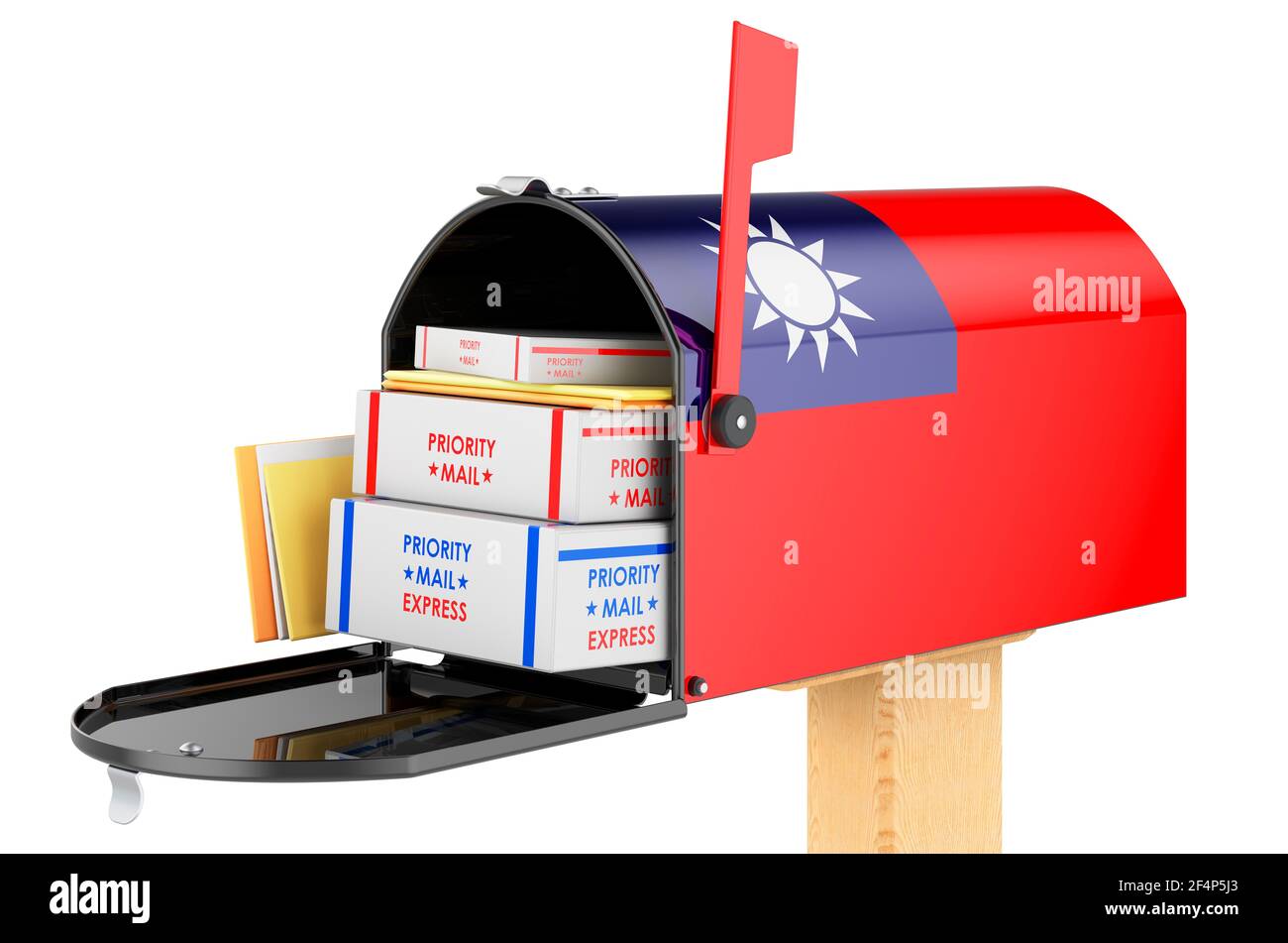 Mailbox with Thai flag with parcels, envelopes inside. Shipping in ...