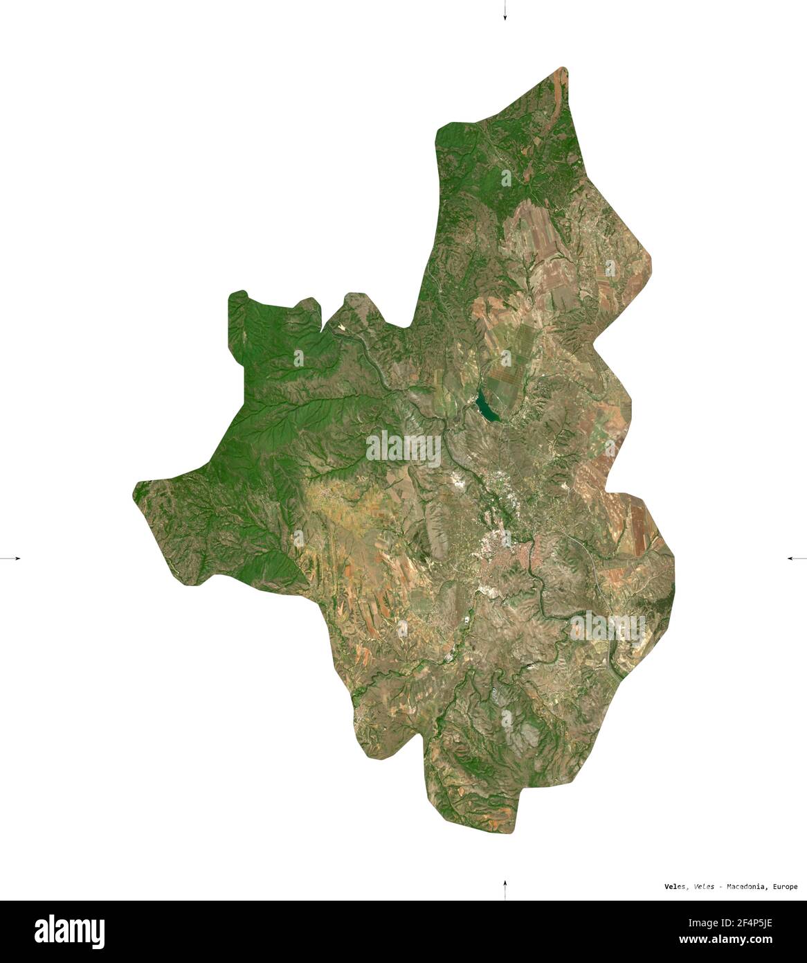 Veles, municipality of Macedonia. Sentinel-2 satellite imagery. Shape ...