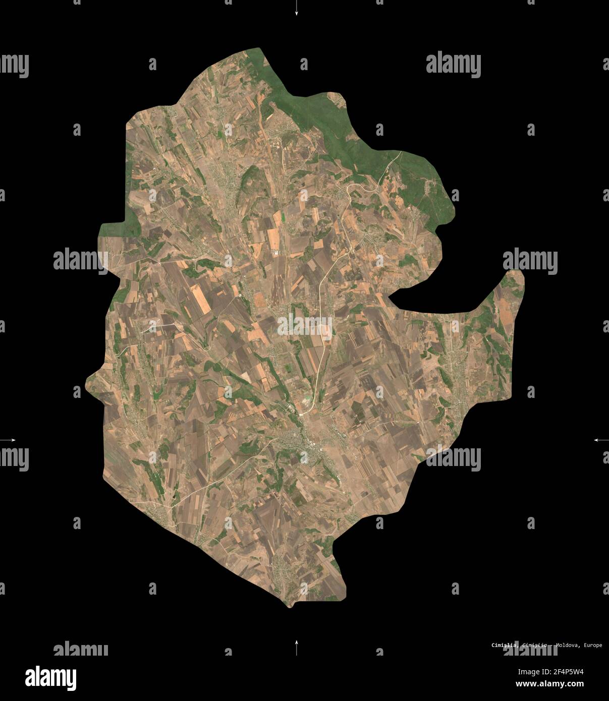 Cimislia, district of Moldova. Sentinel-2 satellite imagery. Shape ...