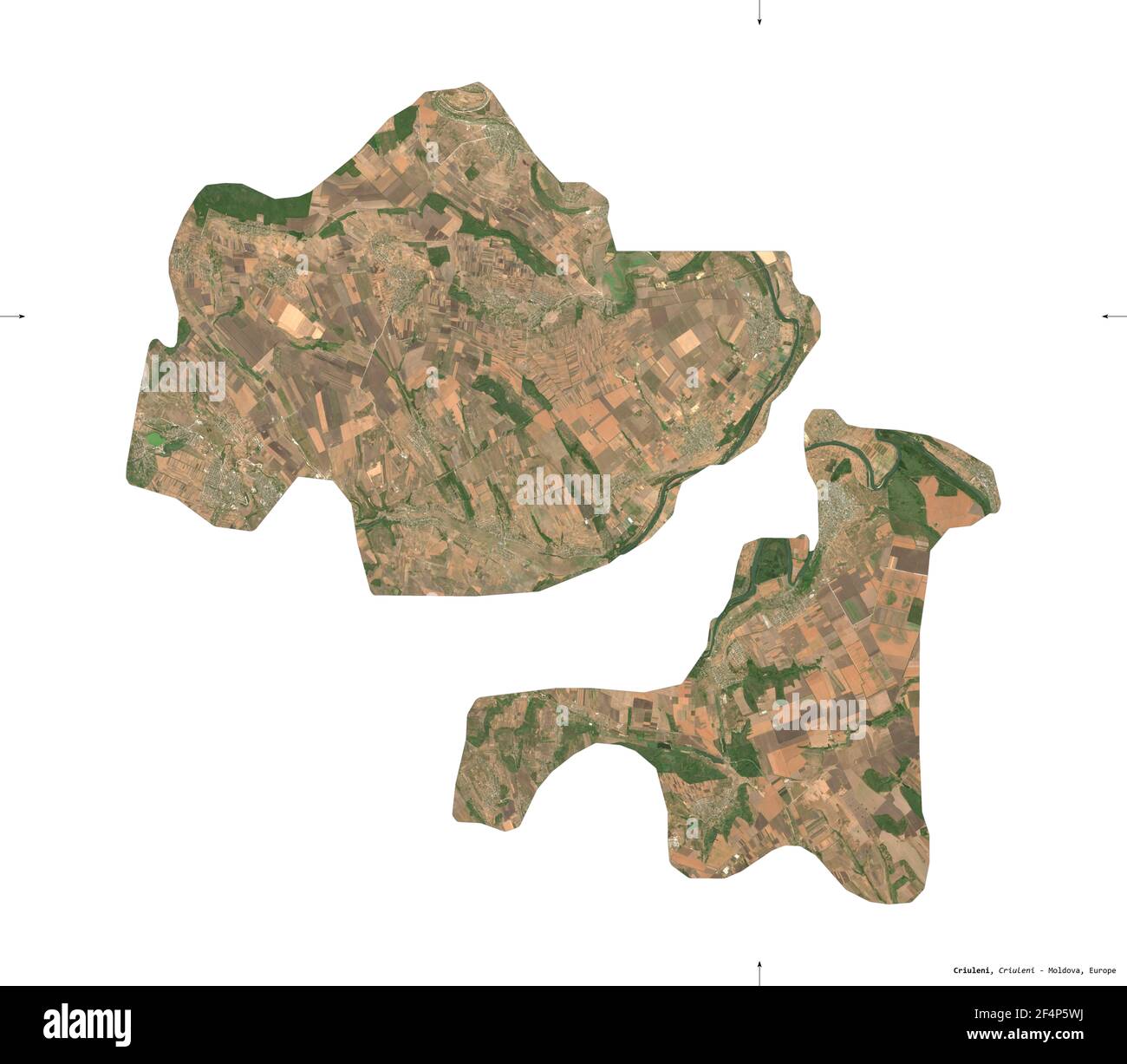 Criuleni, district of Moldova. Sentinel-2 satellite imagery. Shape ...
