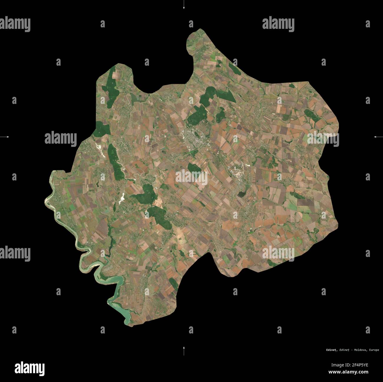 Edinet, district of Moldova. Sentinel-2 satellite imagery. Shape ...