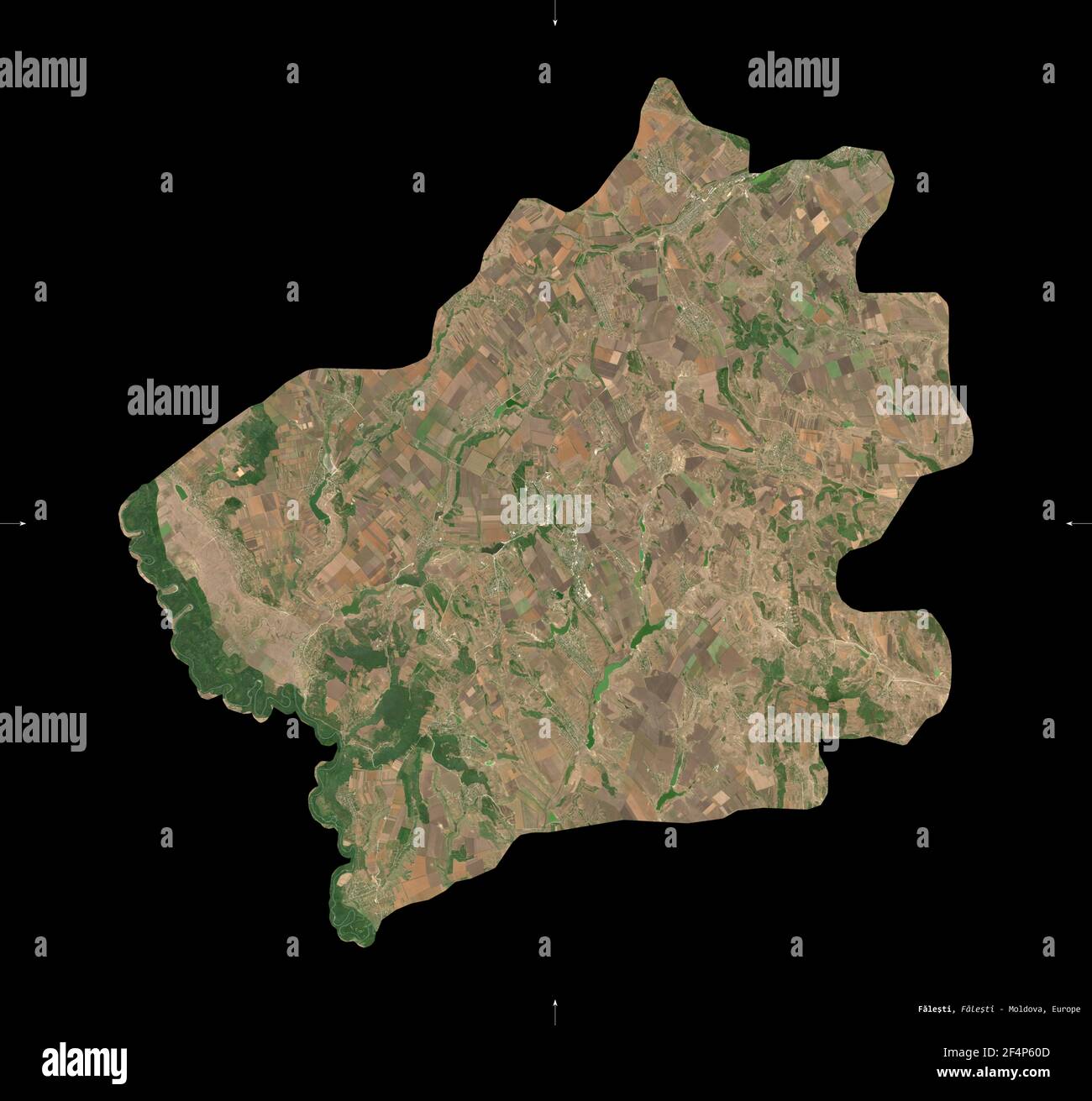 Falesti, district of Moldova. Sentinel-2 satellite imagery. Shape ...