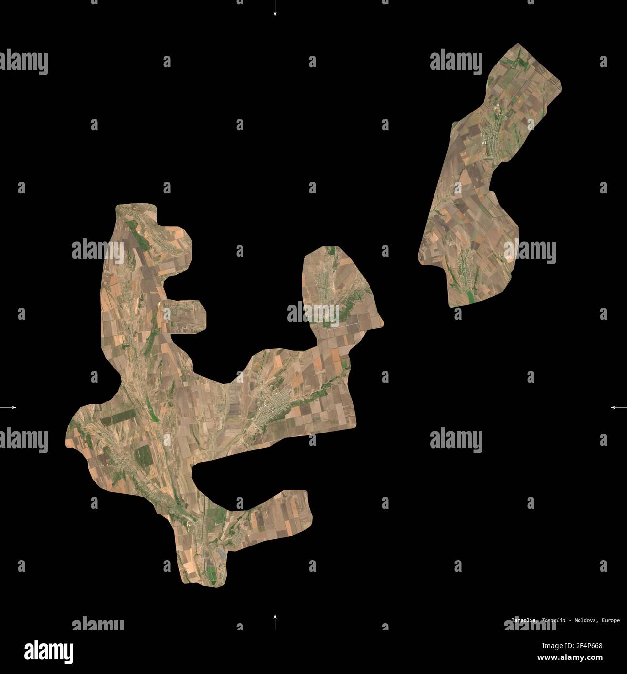 Taraclia, district of Moldova. Sentinel-2 satellite imagery. Shape ...